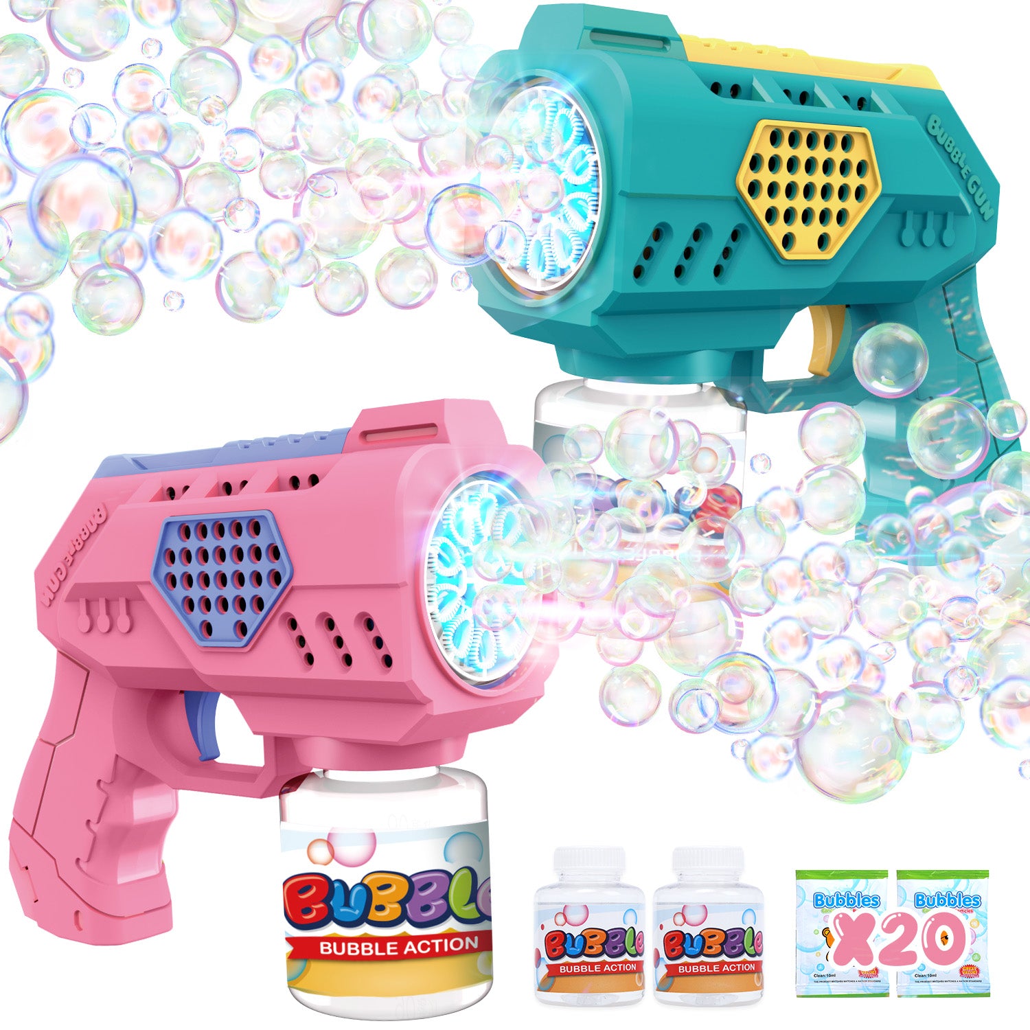 EagleStone Easter Bubble Gun Machine 2 Pack for Kids, 10 Hole Easter B