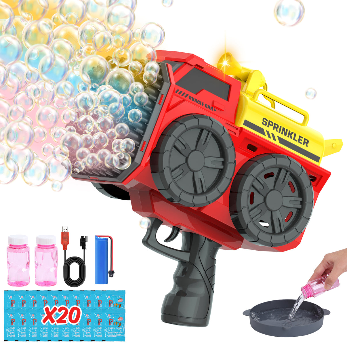Eaglestone Bubble Machine Gun for Kids, 139 Hole Automatic Bubbles Wan ...