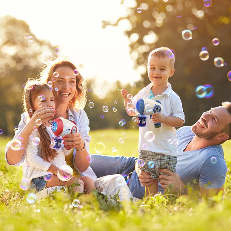 EagleStone 2 Bubble Guns Machine for Toddlers, with 4 Refill Solution
